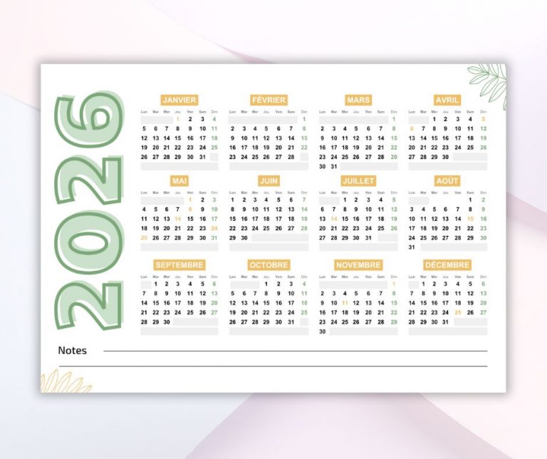 MON CALENDRIER - PLANNING 2026 - 100% Modifiable sur Canva - Julie ...