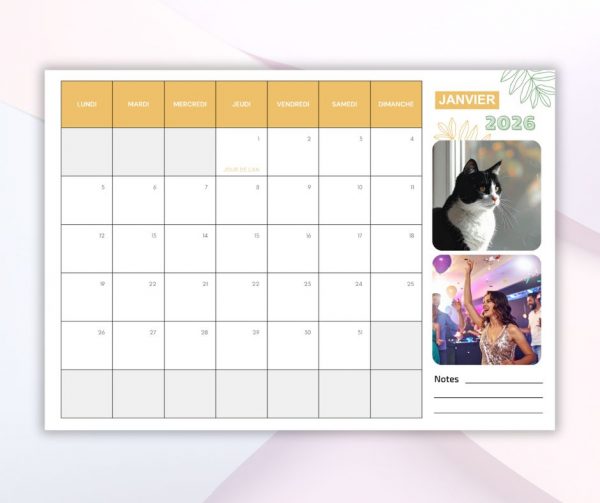MON CALENDRIER - PLANNING 2026 - 100% Modifiable sur Canva - Julie ...